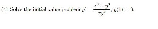 Solved (4) Solve the initial value problem | Chegg.com