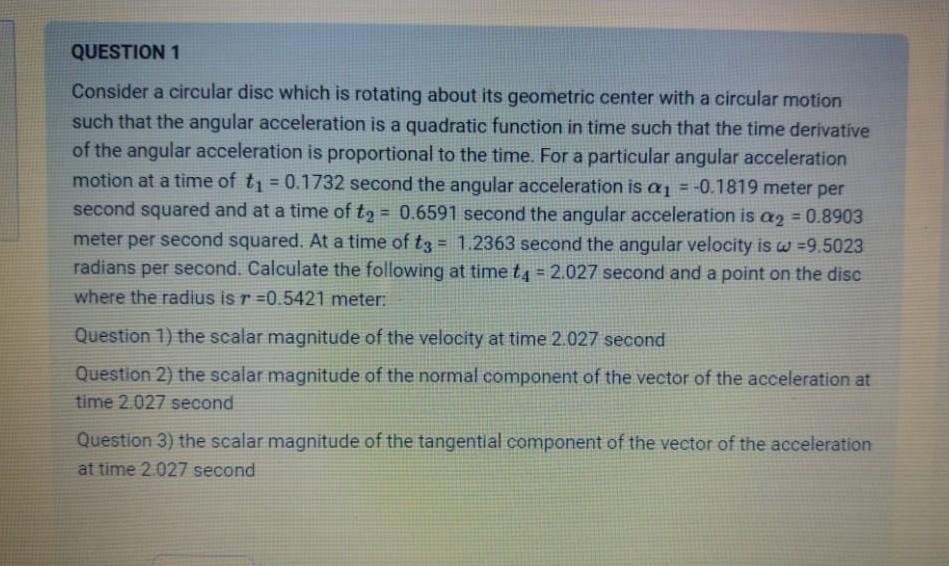 Solved Consider a circular disc which is rotating about its | Chegg.com