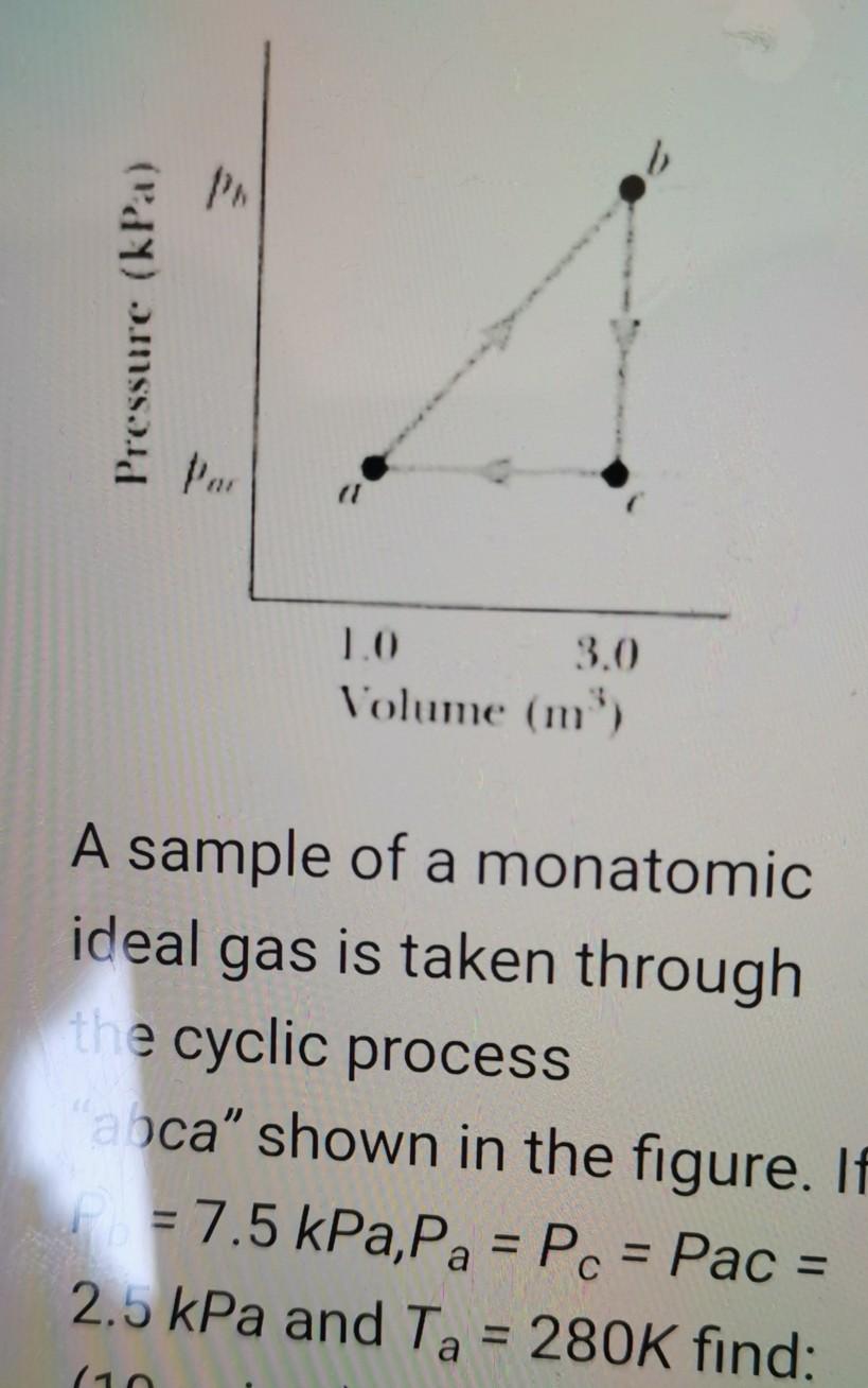Solved Pressure (kPa) Par 3.0 Volume (m) A sample of a | Chegg.com