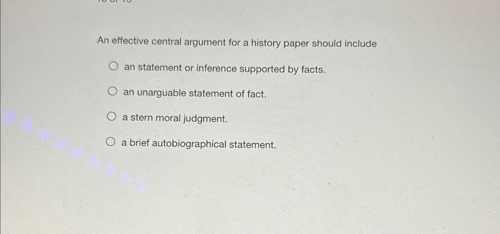 Solved An effective central argument for a history paper | Chegg.com