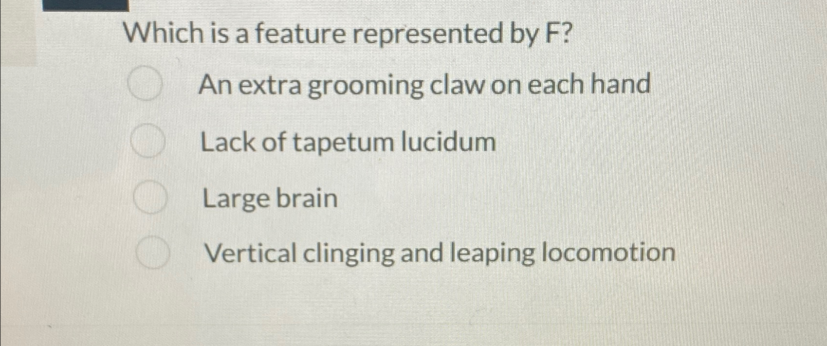 Solved Which is a feature represented by F?An extra grooming | Chegg.com