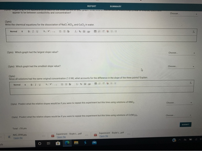 REPORT SUMMARY Data And Lab Submission - Solutions | Chegg.com