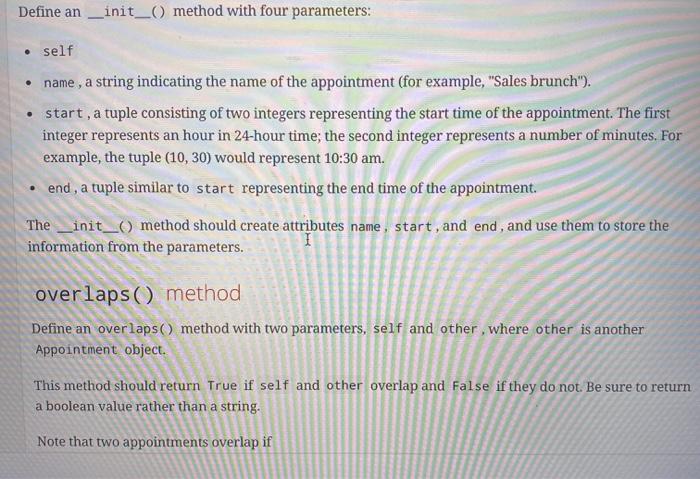 Solved Exercise: Appointment class Home | Modules Stylesheet | Chegg.com