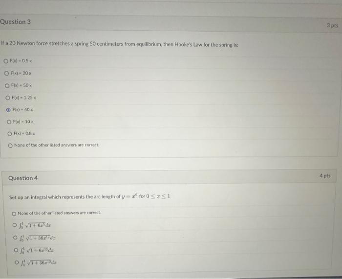 Solved If A 20 Newton Force Stretches A Spring 50