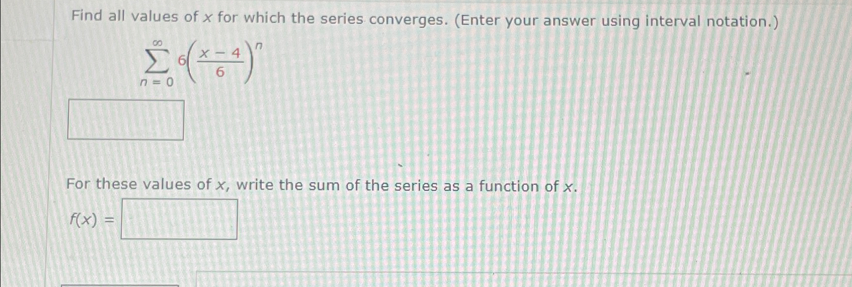 Solved Find all values of x ﻿for which the series converges. | Chegg.com