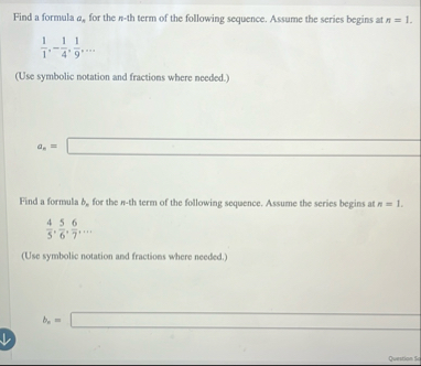 Solved Find a formula an ﻿for the n-th term of the following | Chegg.com