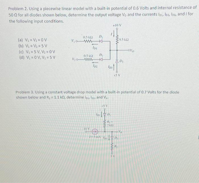 Solved Problem 2. Using a piecewise linear model with a | Chegg.com