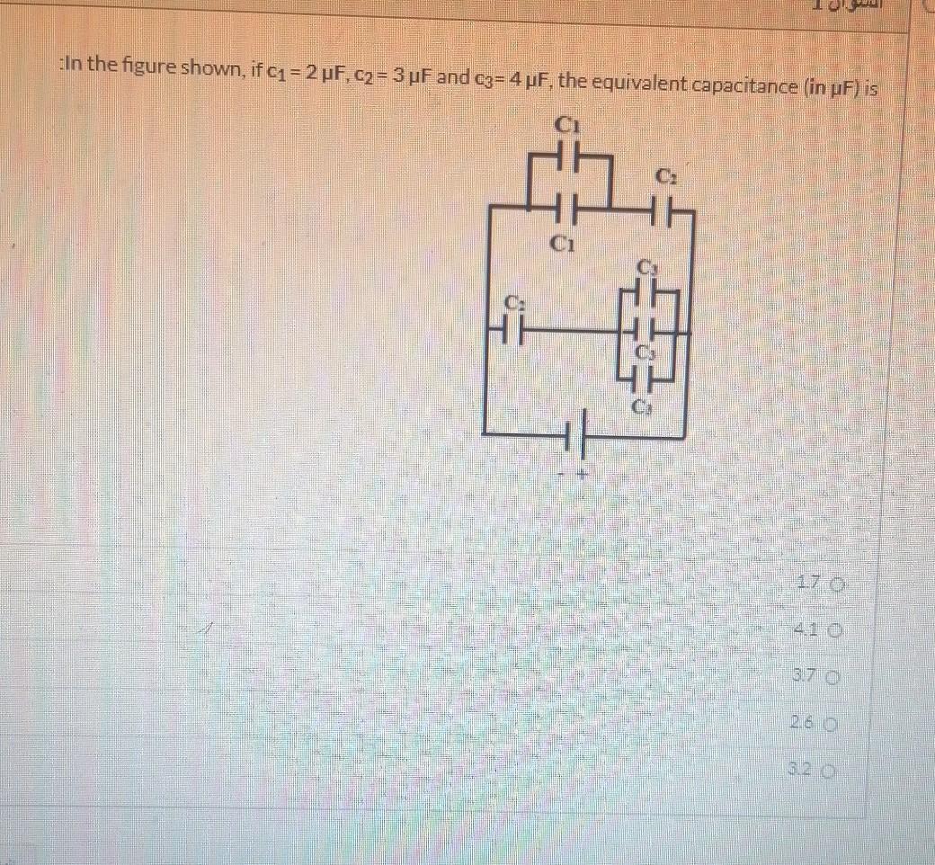 Solved In the figure shown, if c1 = 2 pF, C2= 3 uF and c3=4 | Chegg.com