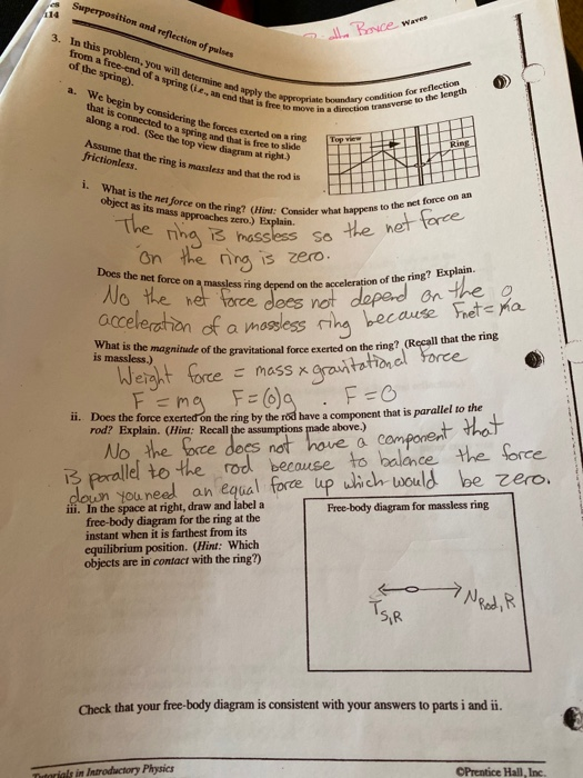 REFLECTION OF PULSES Name Waves HW-115 iv. For the | Chegg.com