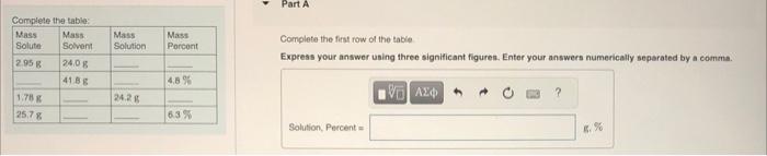 Solved Complete the first row of the table Express your | Chegg.com
