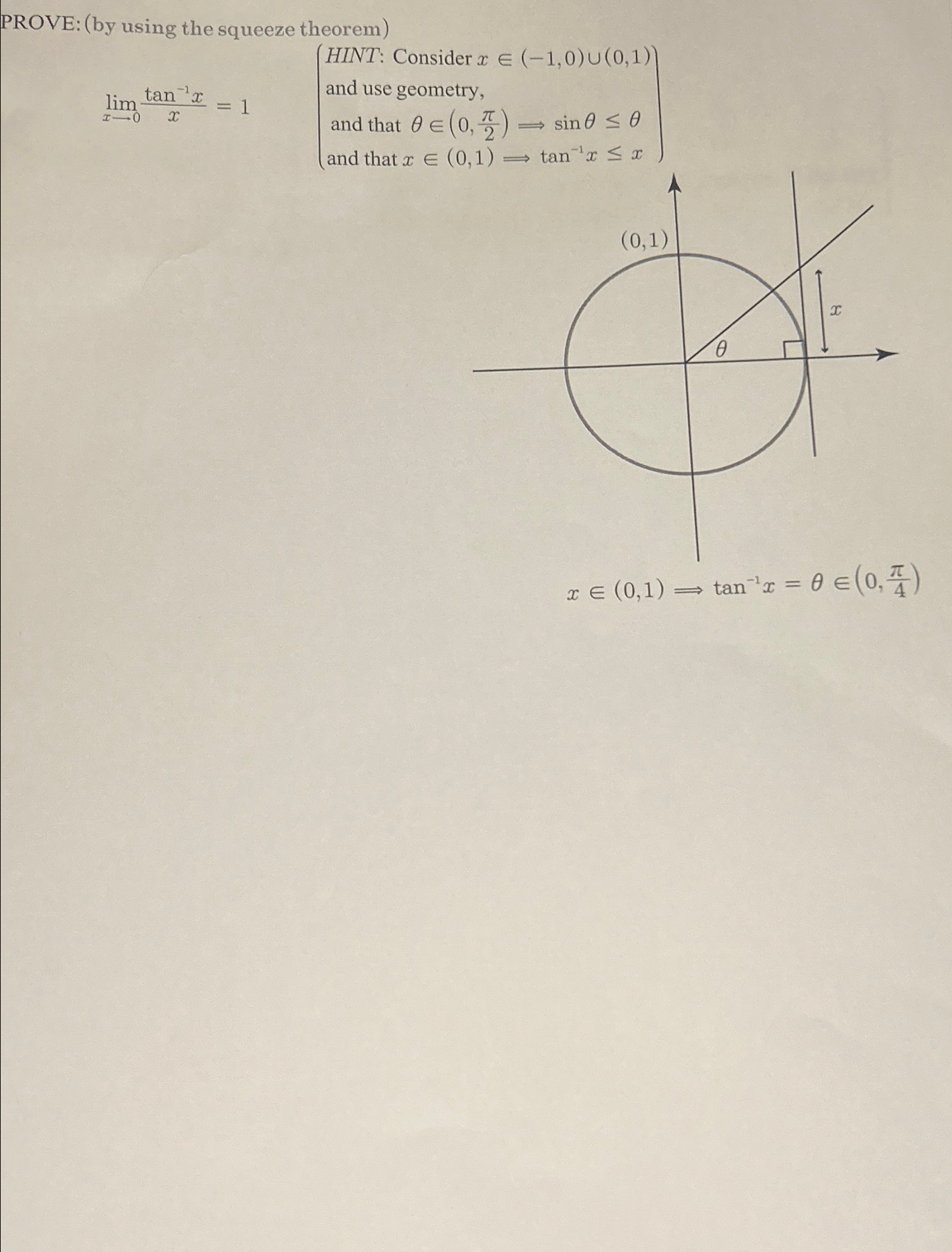 Solved PROVE: (by using the squeeze theorem)(HINT: Consider | Chegg.com
