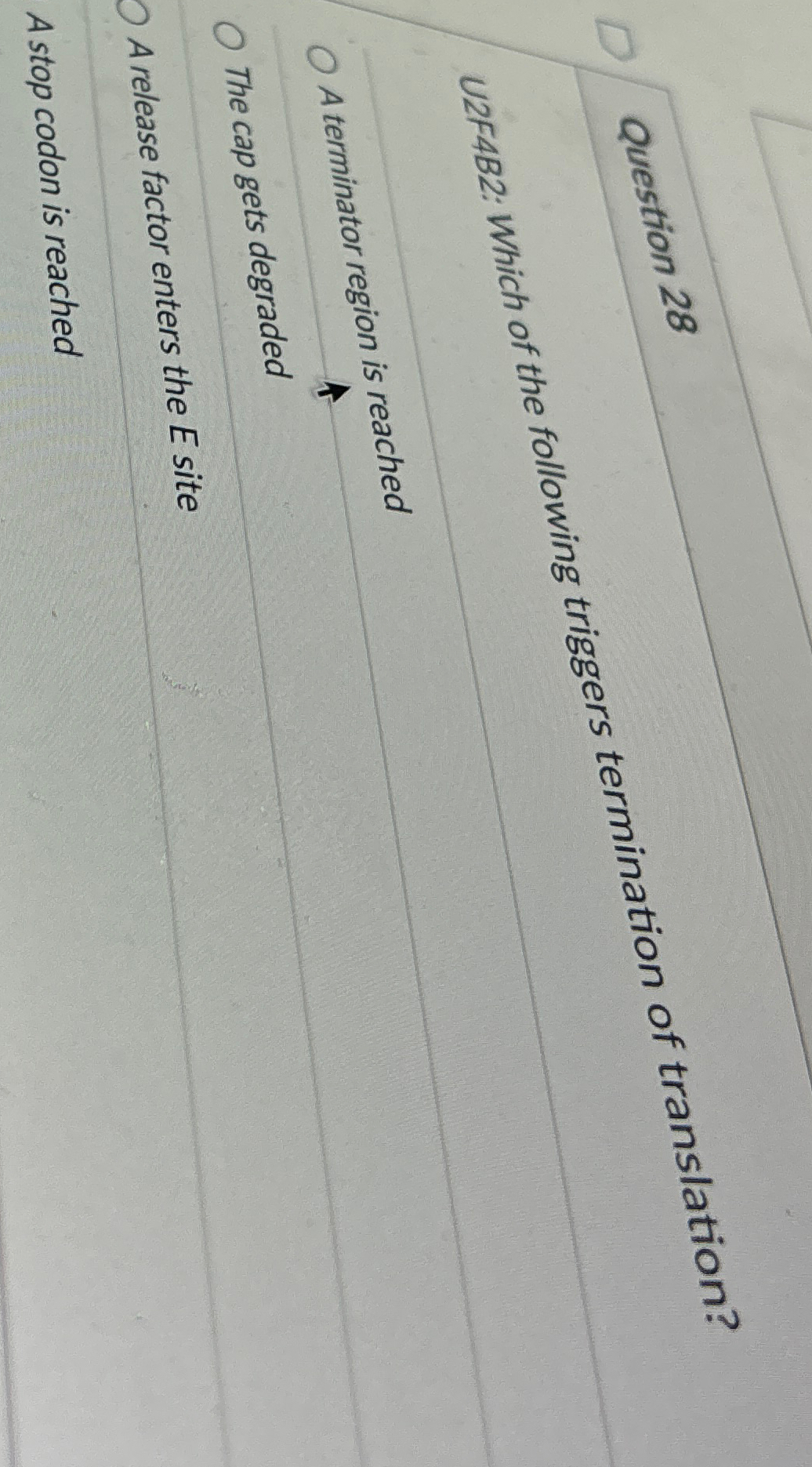 Solved Question 28U2F4B2: Which of the following triggers | Chegg.com