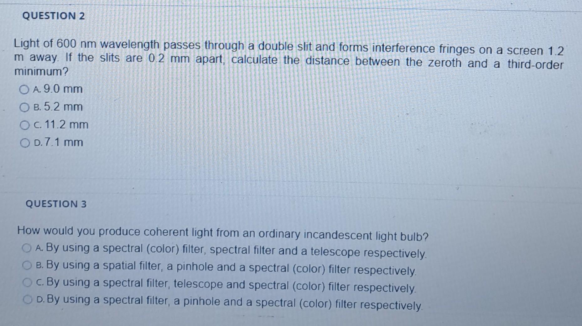 Solved Light of 600 nm wavelength passes through a double | Chegg.com