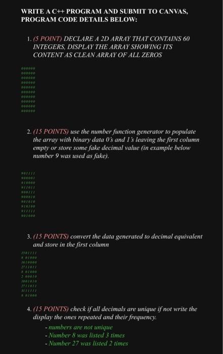 Solved PROGRAM CODE DETAILS BELOW: 1. (5 POINT) DECLARE A 2D | Chegg.com