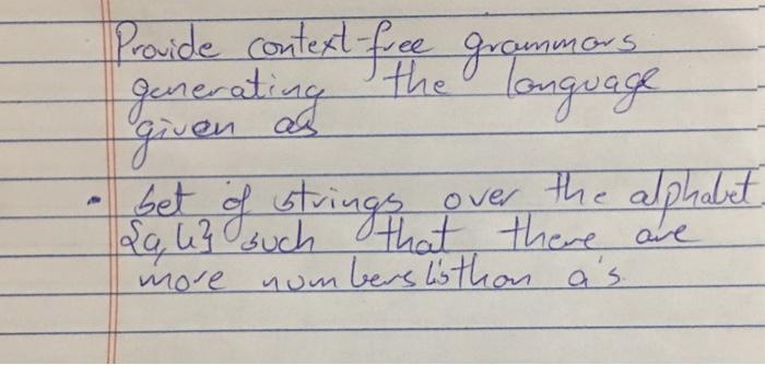 Solved Provide context-free grammare generating the language | Chegg.com