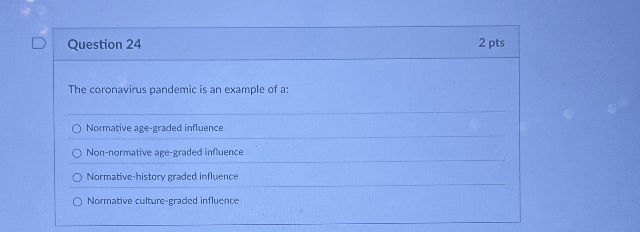 Solved Question 24The coronavirus pandemic is an example of | Chegg.com