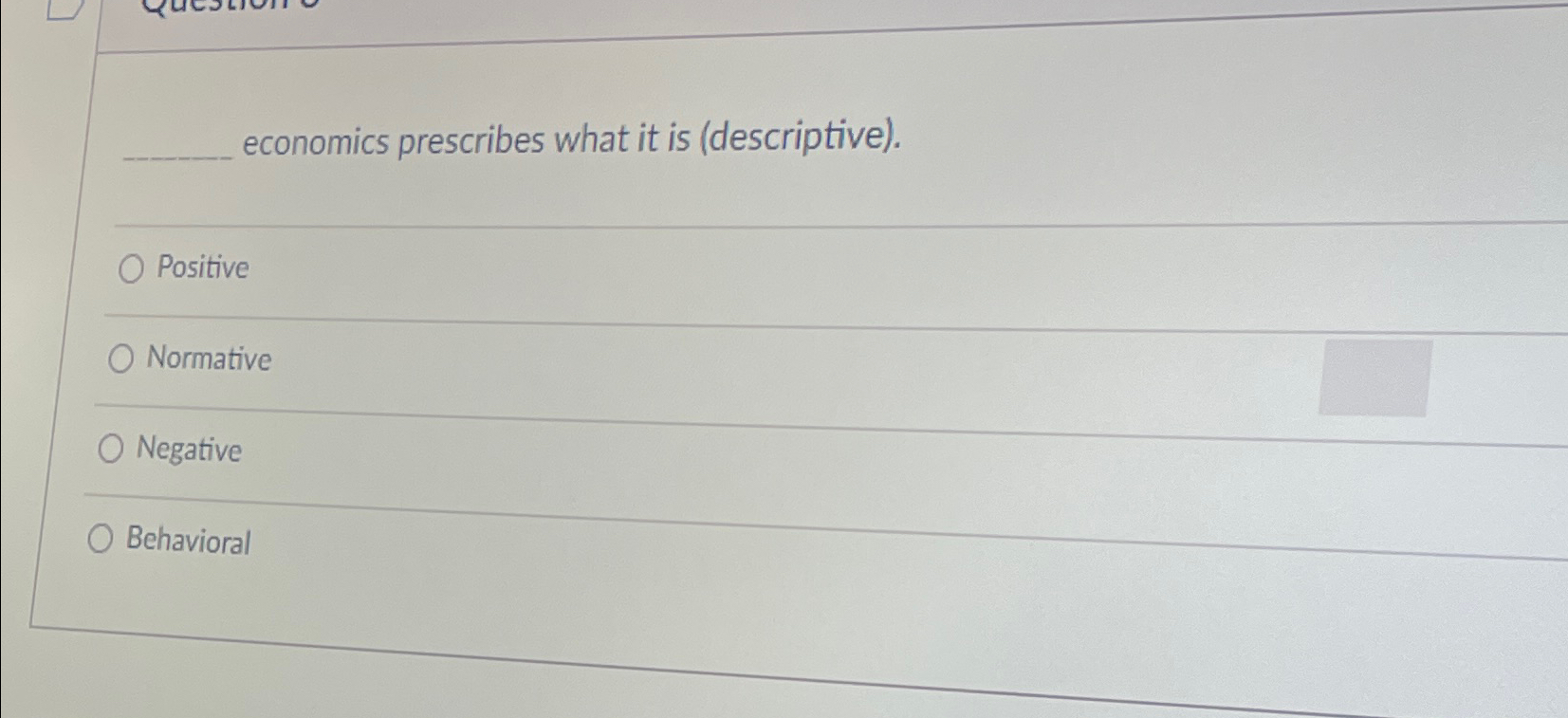 Solved economics prescribes what it is | Chegg.com