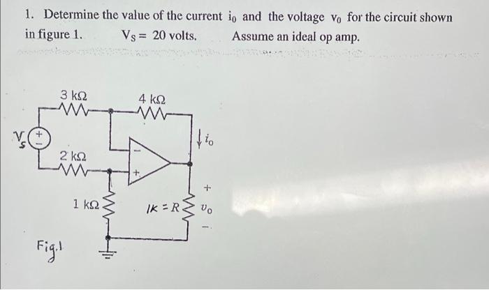 Solved 1. Determine the value of the current io and the | Chegg.com