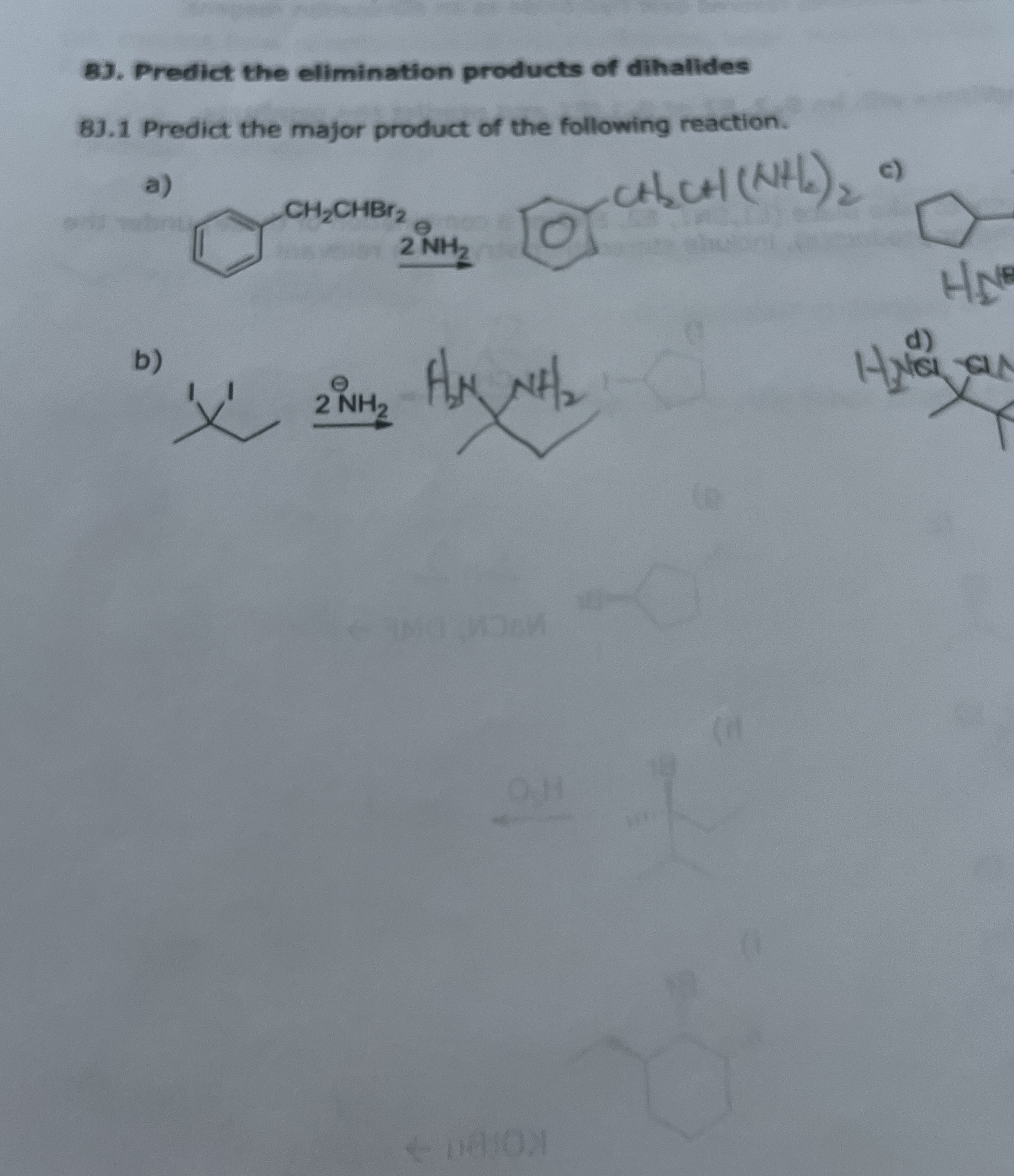 Solved Predict the elimination products of dihalides83.1 | Chegg.com
