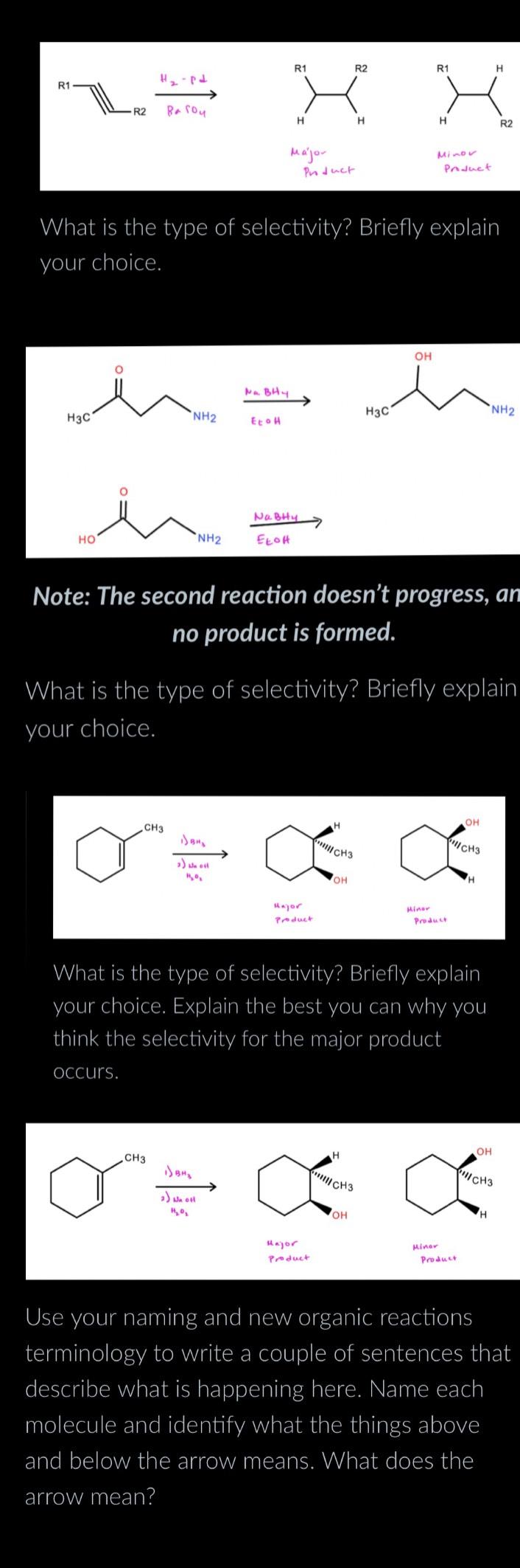 Solved What is the type of selectivity? Briefly explain your | Chegg.com