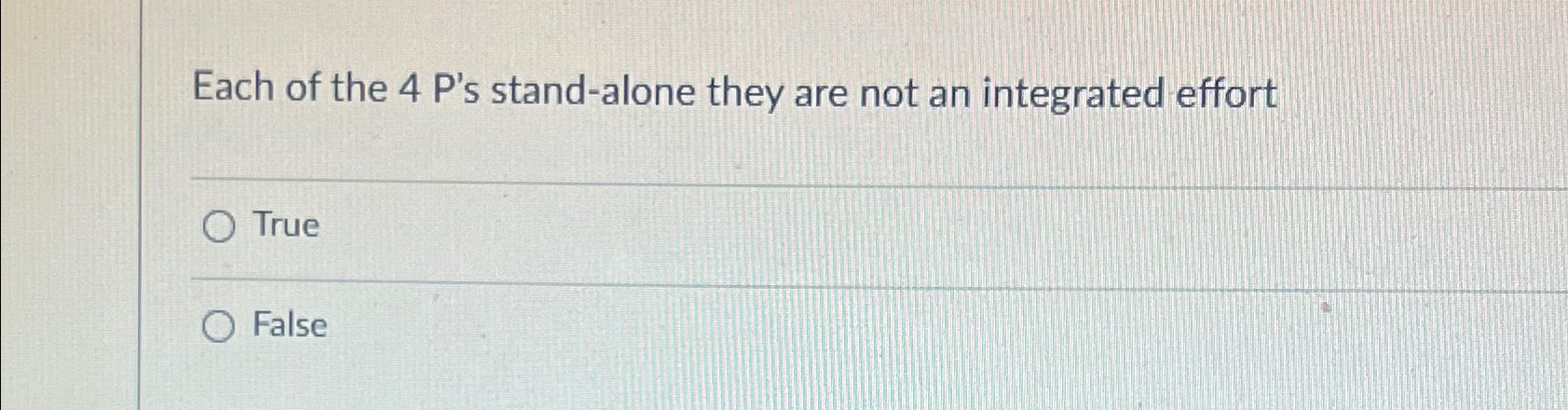 Solved Each of the 4 ﻿P's stand-alone they are not an | Chegg.com