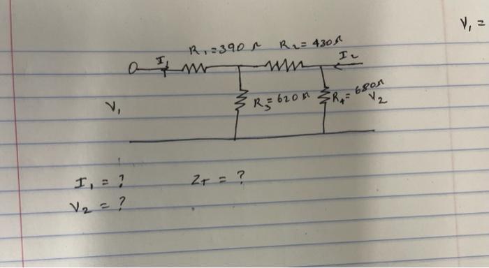 Solved V1= I1=?V2=?ZT=?In the circuits below: | Chegg.com