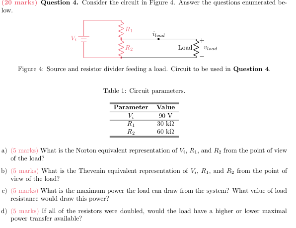 Solved (20 ﻿marks) ﻿Question 4. ﻿Consider the circuit in | Chegg.com