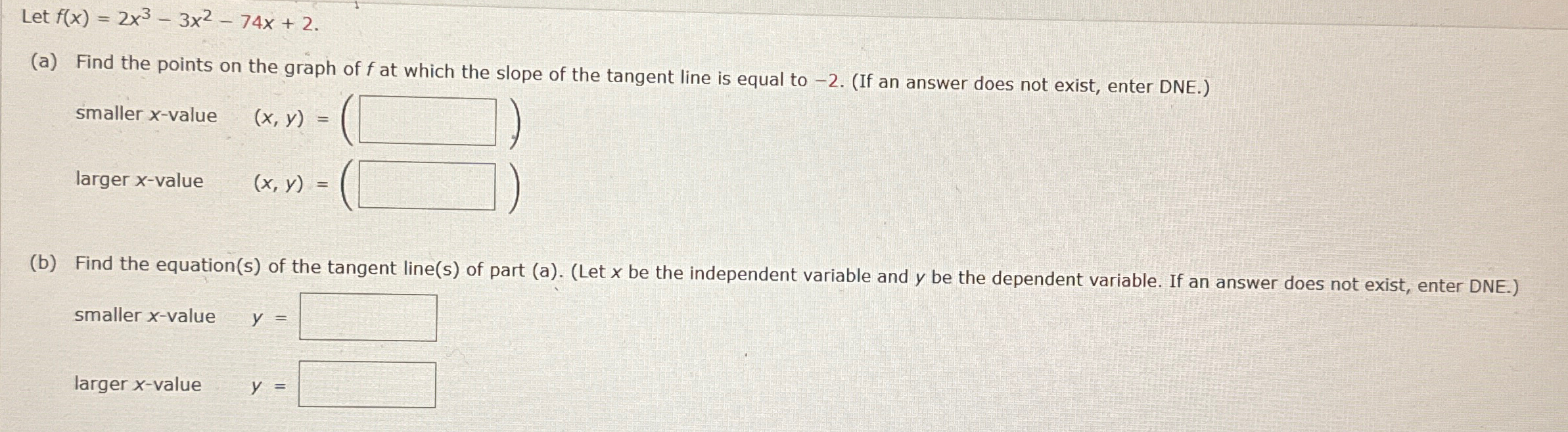 Solved Let f(x)=2x3-3x2-74x+2(a) ﻿Find the points on the | Chegg.com