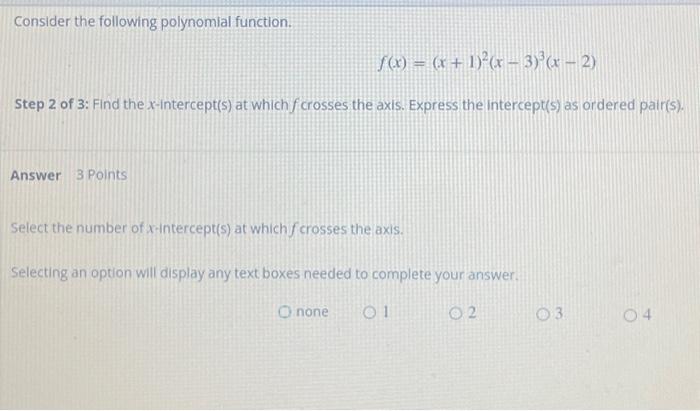 Solved Consider The Following Polynomial Function 0763
