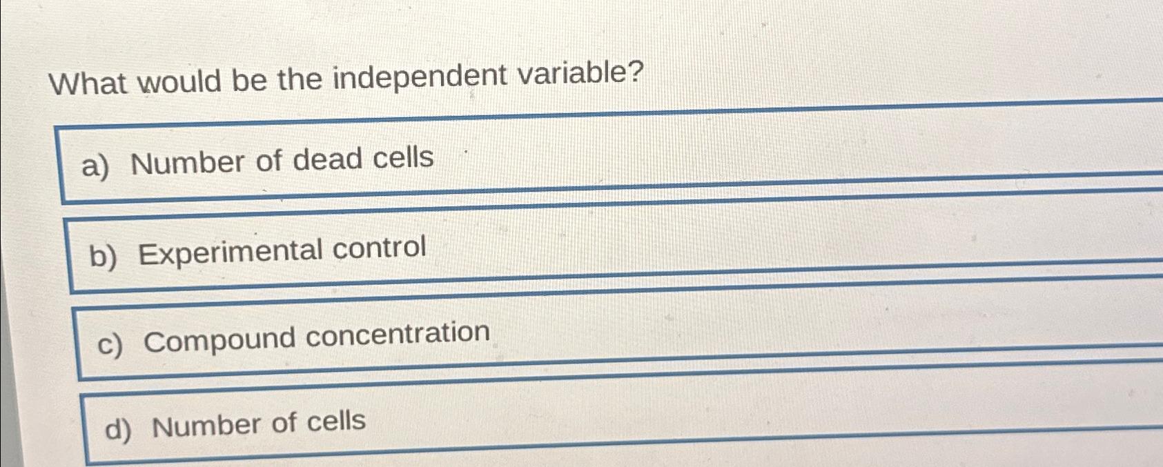 Solved What would be the independent variable?a) ﻿Number of | Chegg.com