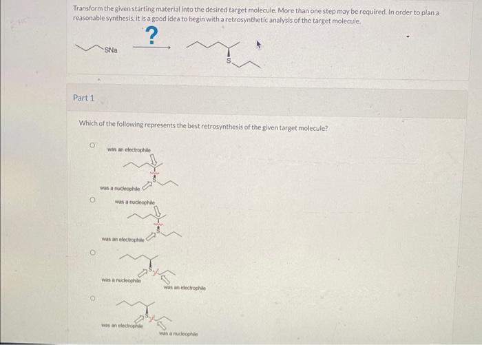 Solved Transform the given starting material into the | Chegg.com