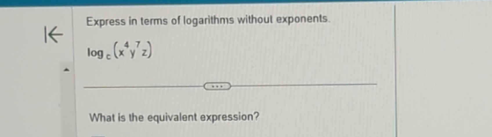 Solved Express in terms of logarithms without | Chegg.com