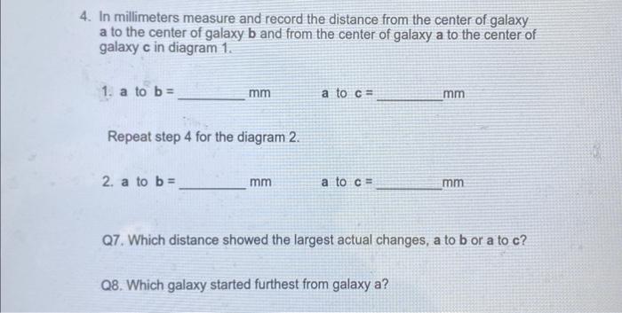 Solved 3. The following diagrams are of 3 galaxies drawn on | Chegg.com