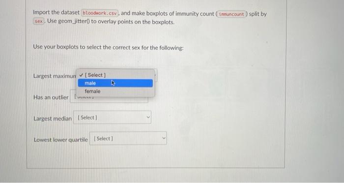 Import the dataset bloodwork.csv, and make boxplots | Chegg.com
