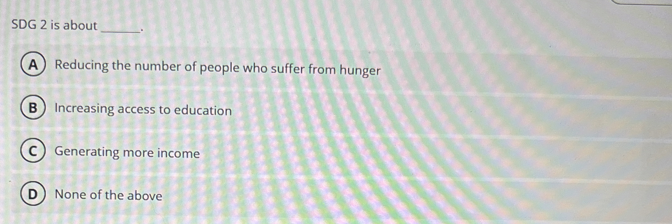 Solved SDG 2 ﻿is aboutReducing the number of people who | Chegg.com