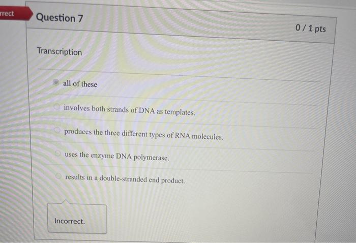 Solved All of these are differences between RNA and DNA | Chegg.com