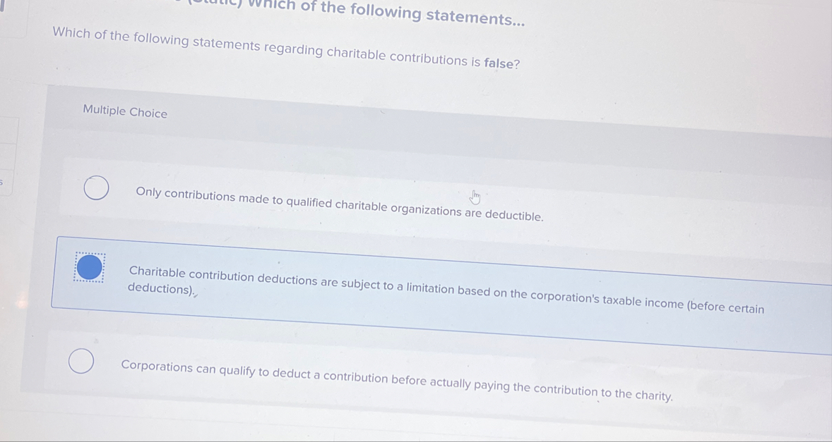 Solved Which of the following statements regarding | Chegg.com