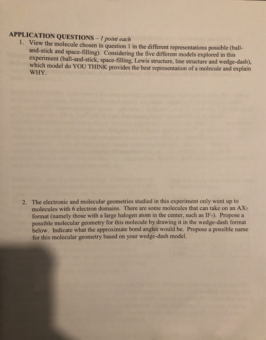 Solved APPLICATION QUESTIONS - I point each 1. View the | Chegg.com