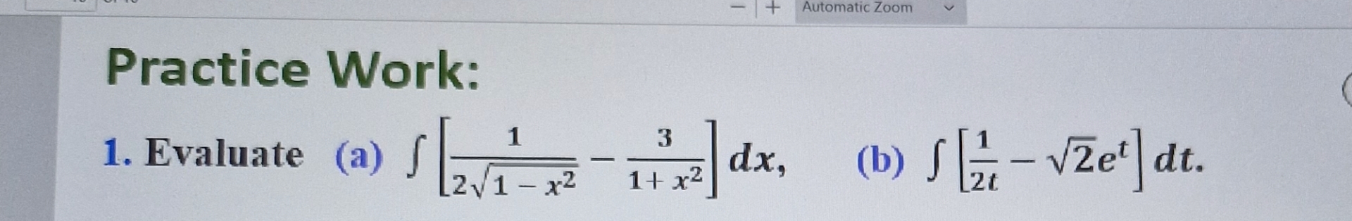 Solved Practice | Chegg.com