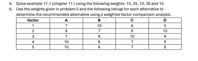Solved Solve example 11.1 (chapter 11 ) ﻿using the following | Chegg.com
