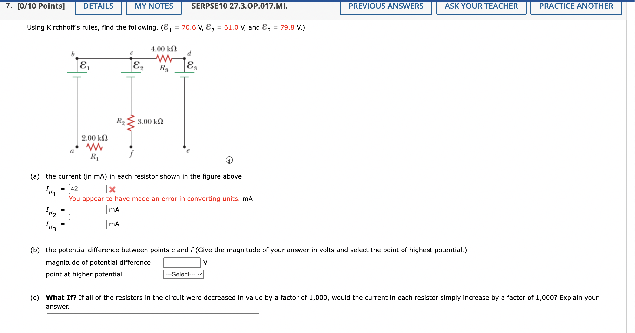 Solved Using Kirchhoff's rules, find the following. , ﻿and | Chegg.com