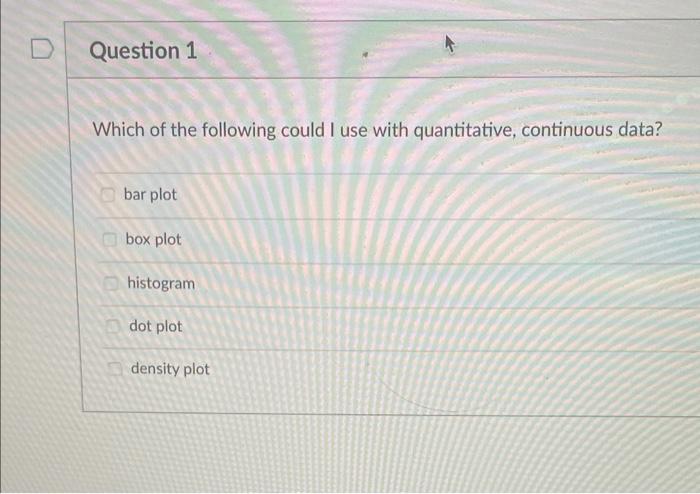 Solved Which of the following could I use with quantitative, | Chegg.com