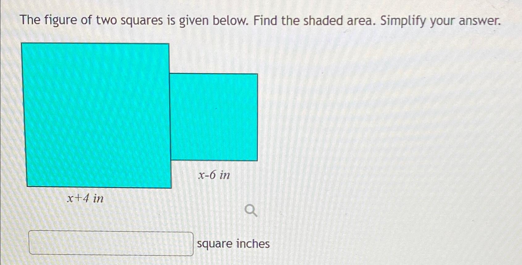 Solved The figure of two squares is given below. Find the | Chegg.com
