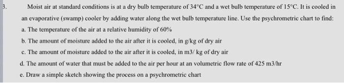 Solved Moist air at standard conditions is at a dry bulb | Chegg.com