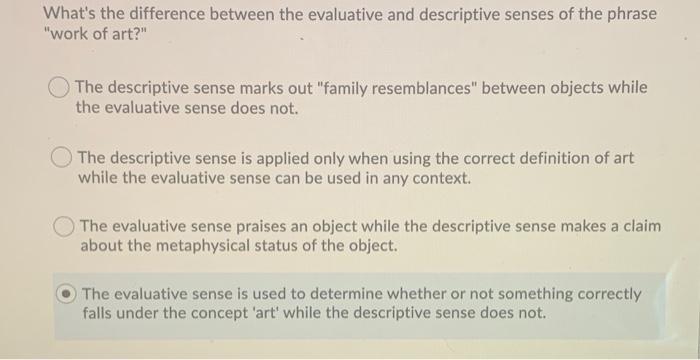 Solved What's the difference between the evaluative and | Chegg.com