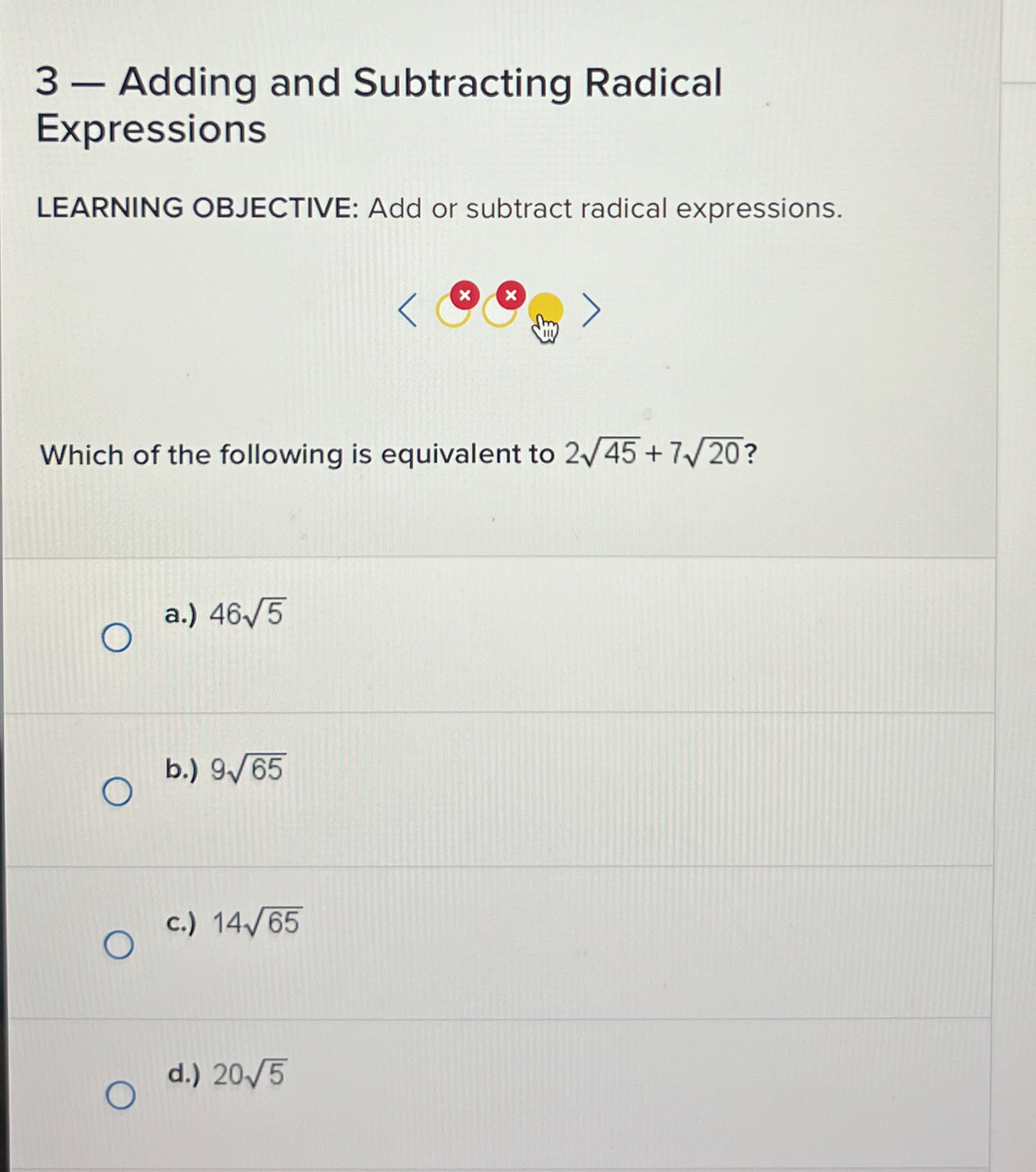 Solved 3 - ﻿Adding and Subtracting Radical | Chegg.com