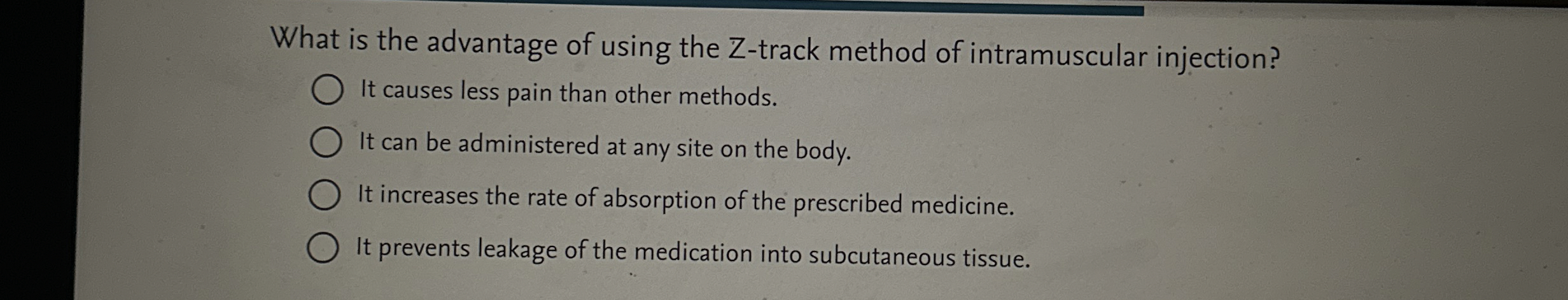 Solved What is the advantage of using the Z-track method of | Chegg.com