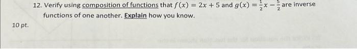 Solved 12. Verify using composition of functions that | Chegg.com