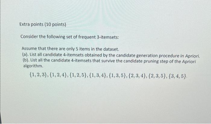 Solved Consider the following set of frequent 3-itemsets: | Chegg.com
