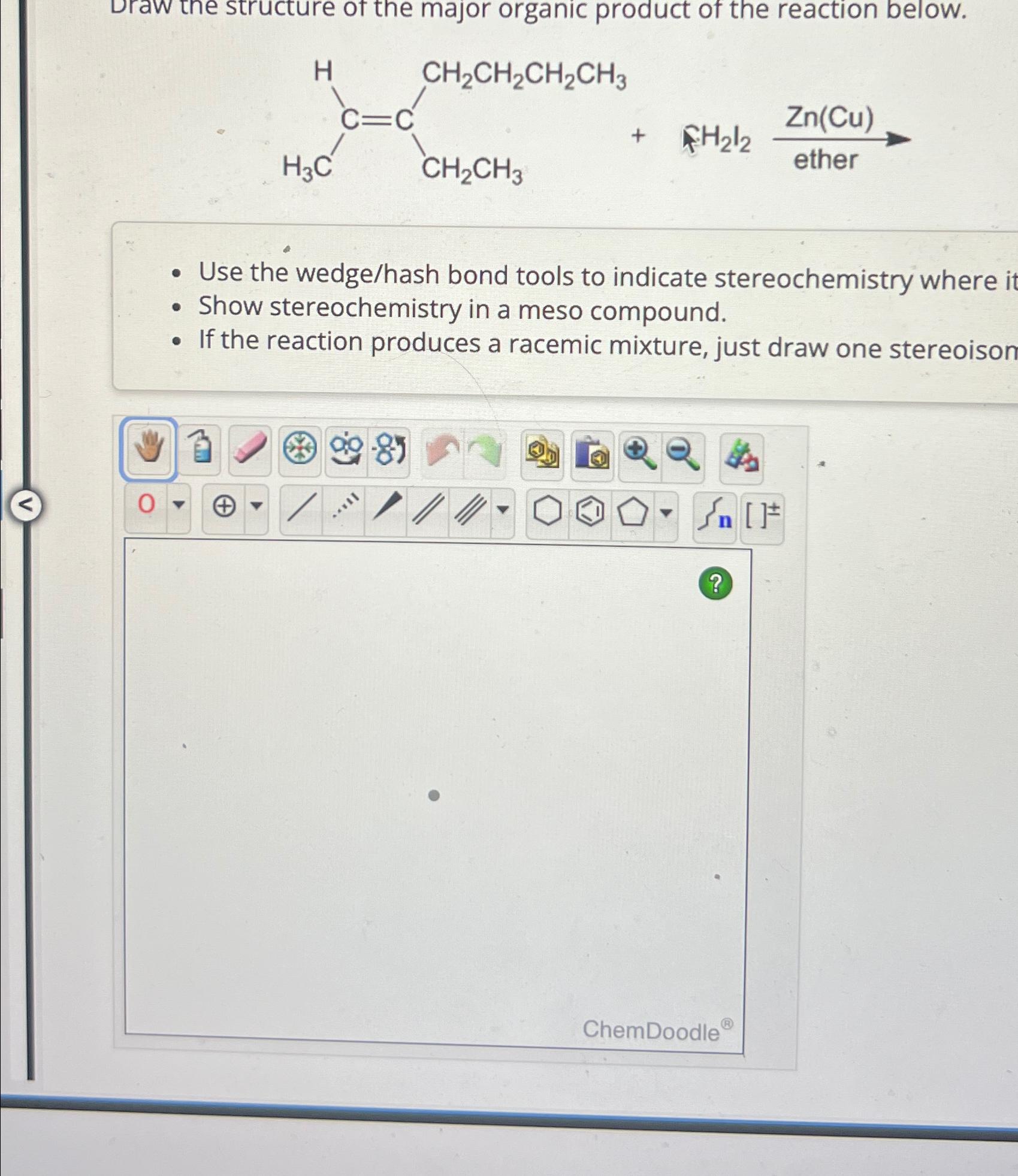 Solved Use the wedge/hash bond tools to indicate | Chegg.com